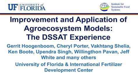 Official Home Of The Dssat Cropping Systems Model