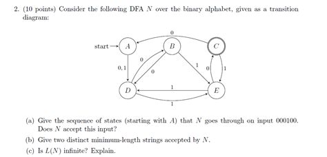 Solved Points Consider The Following DFA N Over The Chegg