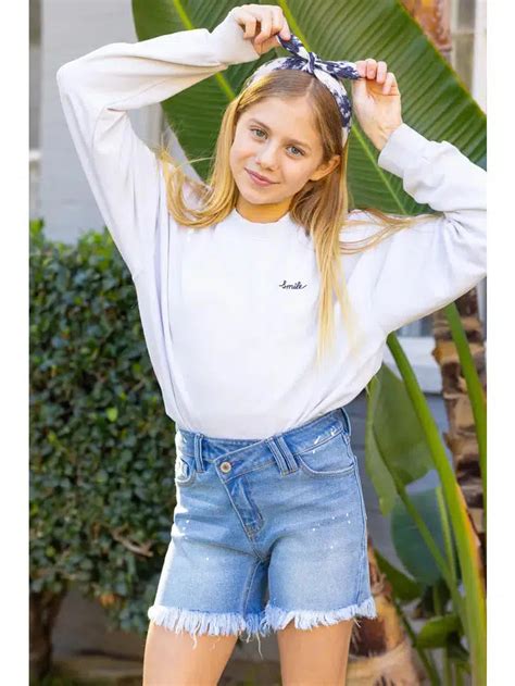 Girls Cross Over High Rise Shorts