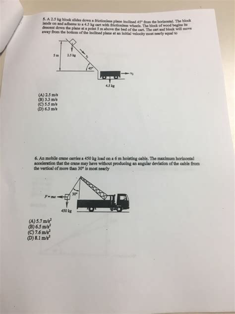 Solved A Kg Block Slides Down A Frictionless Plane Chegg