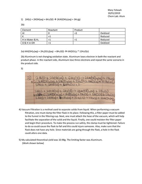 Chem150 Lab Alum Syn Part 1 Warning Tt Undefined Function 32 1001 Chem Lab Alum 1 2al