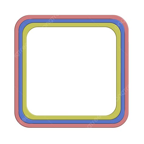 프레임 사진 프레임 3d 파스텔 블루 핑크 옐로우 광장 벡터 액자 직사각형 프레임 Png 일러스트 및 벡터 에 대한 무료