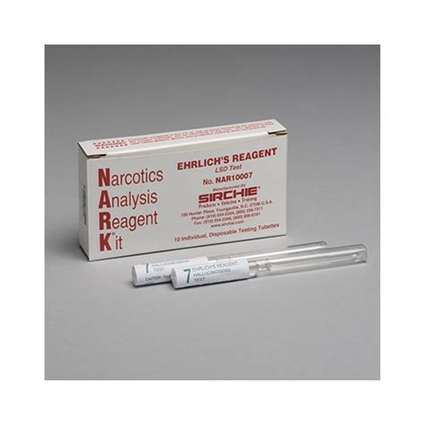 NARK Ehrlichs Reagent Hallucinogens Narcotics Field Test Tubes Forensic Supplies Sirchie