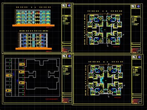 4 Story Apartment Structural And Architectural In Dwg 72617 Kb Cad Library