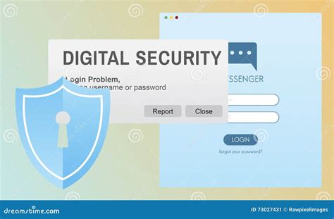 Digital Security Protocol Protection Technology Concept Stock