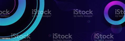 기하학적 원 모양이있는 현대 파란색 보라색 핑크 추상 와이드 웹 배너 배경 벡터 디지털 기술 미래 추상적 인 그래픽 디자인 배너