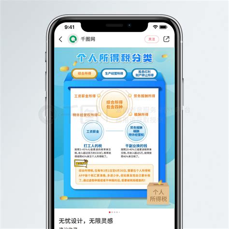 个人介绍图文封面 2综合所得认识个人所得税 免费下载 千图网