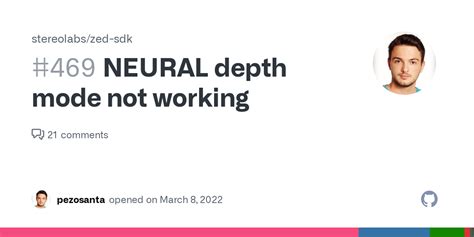 Neural Depth Mode Not Working · Issue 469 · Stereolabszed Sdk · Github