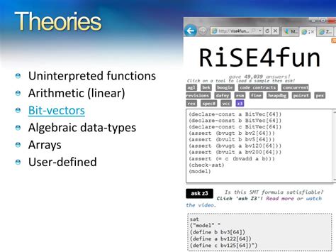 Ppt The Smt Solver Z3 Lecture 3 2012 Powerpoint Presentation Free Download Id4249469