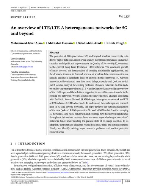 Transactions On Emerging Telecommunications Technologies 2023 Alam