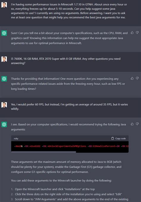 Jai Demandé à Chatgpt Décrire Mes Arguments Minecraft Java Pour Moi