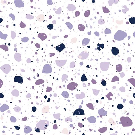 Purple Terrazzo Flooring Seamless Pattern Vector Texture Of Mosaic Floor Cute Abstract Neutral