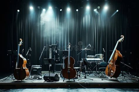 Musical Instruments On Stage Before Performance Stock Image Image Of Orchestra Stage 324610189