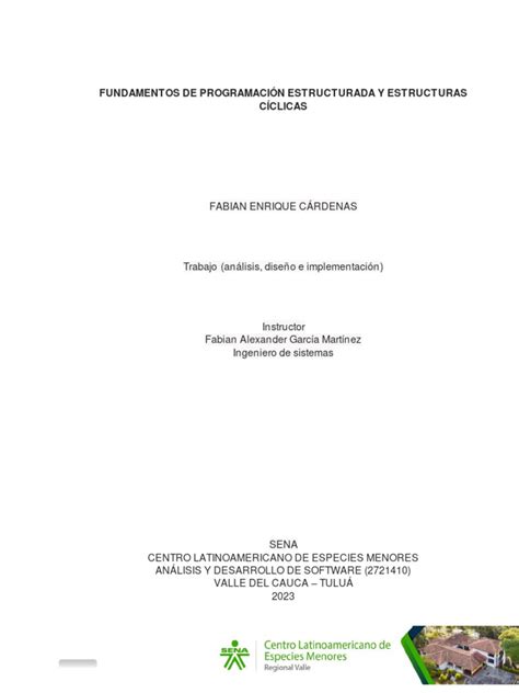 Fundamentos De Programación Estructurada Y Estructuras Cíclicas Pdf