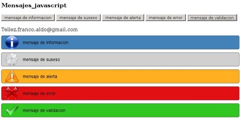 Código de JavaScript Mensajes en Javascript