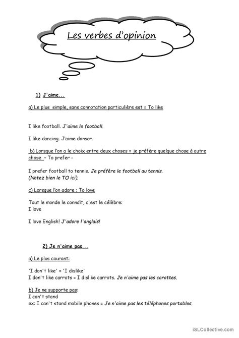 Opinion English Esl Worksheets Pdf And Doc