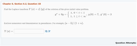 Solved Chapter 6 Section 6 2 Question 18 Find The Laplace Chegg Com