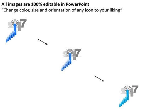 Ql Sequential Flow Arrow With Target For Year 2017 Powerpoint Template PowerPoint Templates