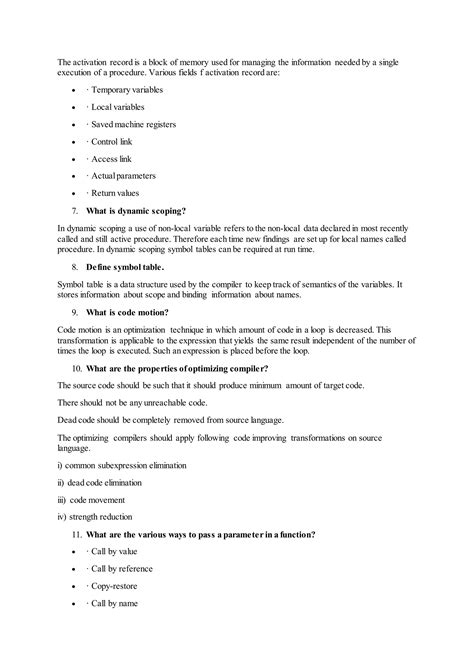 Compiler Design Important Questions Docx