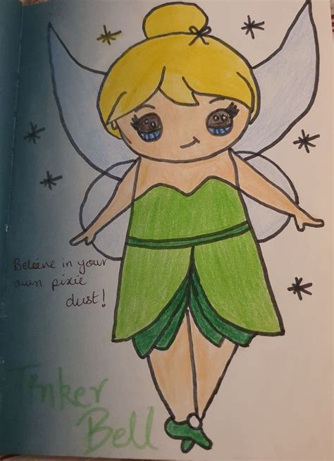 Tinker Bell Chibi Version Drawing Chibi Drawings Drawing For Beginners