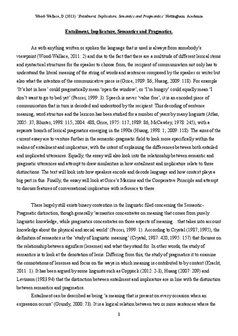 Pdf 2013 Entailment Implicature Semantics And Pragmatics