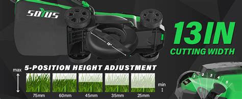 Soyus Electric Lawn Mower Cordless 13 Inch 20v Lawn