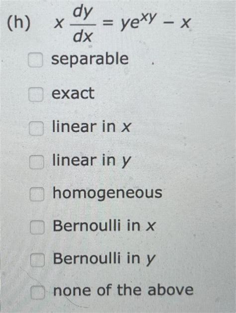 Solved Classify Each Differential Equation As Separable