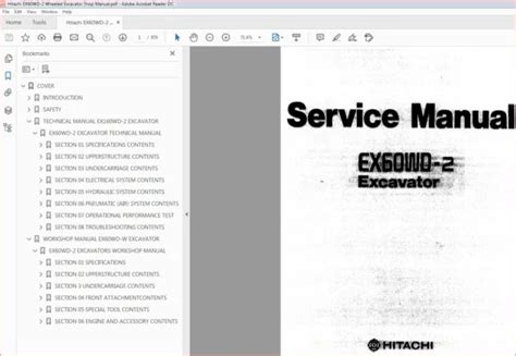 Hitachi Ex60wd 2 Wheeled Excavator Service Repair Workshop Manual