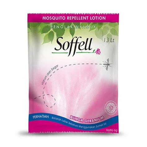 Jual Soffell Lotion Anti Nyamuk 12 Sachet Aroma Bunga Geranium Shopee