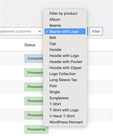 Woocommerce Admin Custom Order Filters