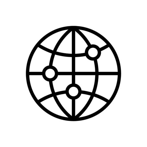 Wide Coverage Global Network Connection Web Grid Icon In Line Style Design Isolated On White