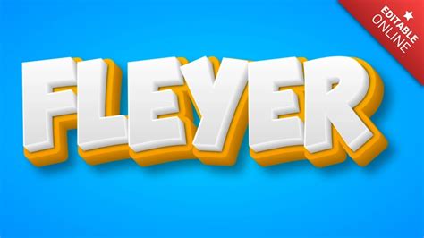 Fleyer Yellow White 3d Text Effect Generator