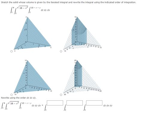 Solved Sketch The Solid Whose Volume Is Given By The