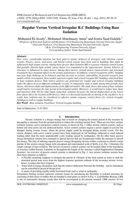 Pdf Regular Versus Vertical Irregular Rc Buildings Using Base Isolation