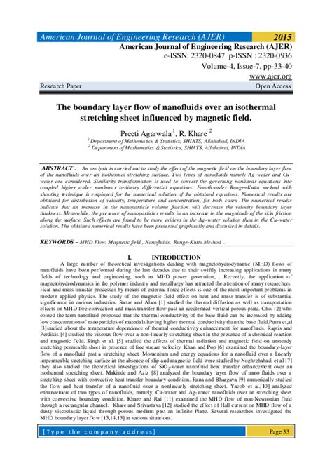 Pdf The Boundary Layer Flow Of Nanofluids Over An Isothermal Stretching Sheet Influenced By