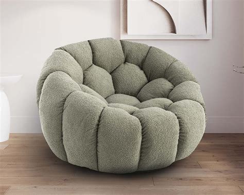 Home › All › Teddy Boucle Fabric Sage Green Atrani Swivel Accent Chair