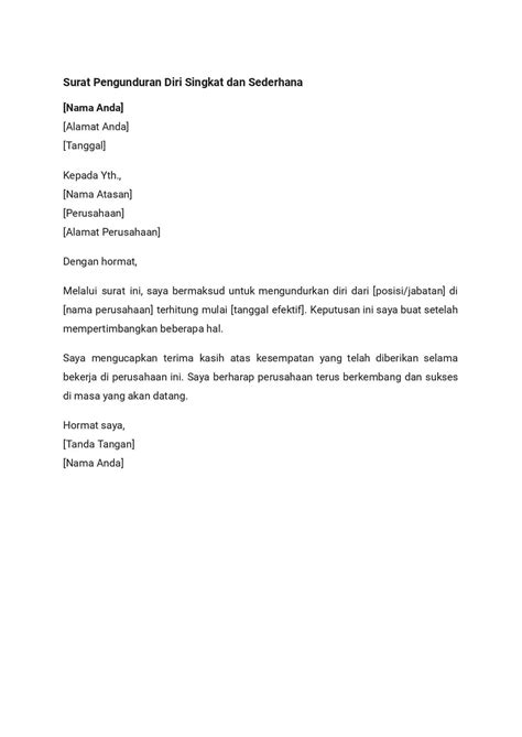 Surat Resign Pengertian Cara Membuat Dan Contohnya