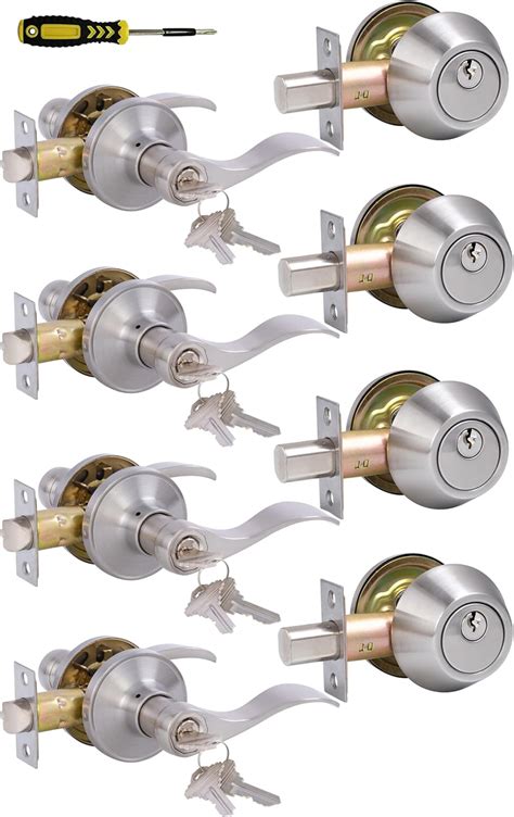 Lanwandeng Keyed Alike Front Door Lever Lockset With Single Cylinder
