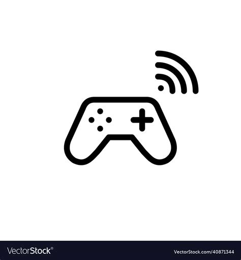 Wireless Game Controller Minimal Line Art Pixel Vector Image