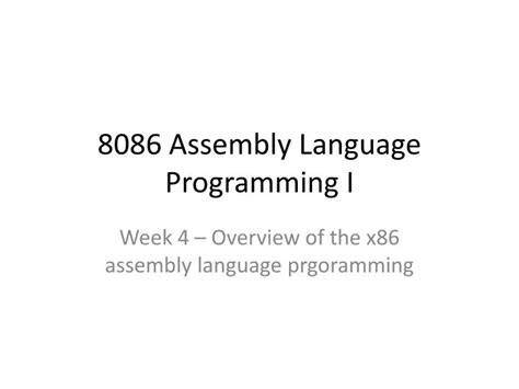 PPT Assembly Language Programming I PowerPoint Presentation Free Download ID