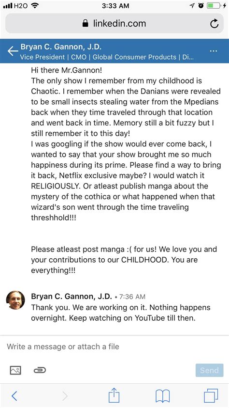 Decided To Message Mrgannon On Linkedin To Profess My Love For The