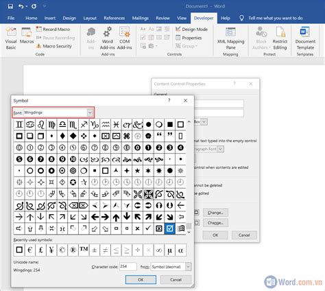 Cách Tạo ô Vuông Check Box Trong Word