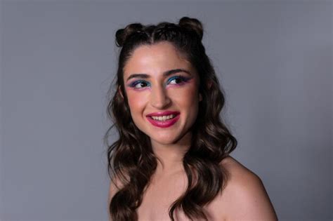 Premium Photo Sensual Beautiful Curly Haired Girl With A Floral