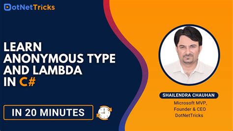 Learn Anonymous Type And Lambda In C Anonymous Type In C Tutorial