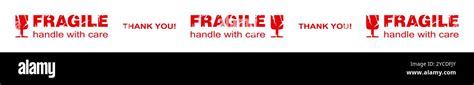Fragile Label Sticker Icon Design For Shipping Parcels Moving Boxes With Fragile Items