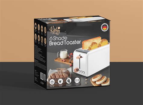 Toaster Box Packaging With 3d Mockup Behance