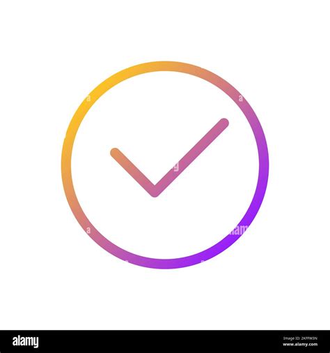 Tick In Circle Pixel Perfect Gradient Linear Ui Icon Stock Vector Image And Art Alamy