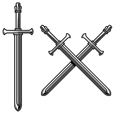 Crossed Sword Drawing