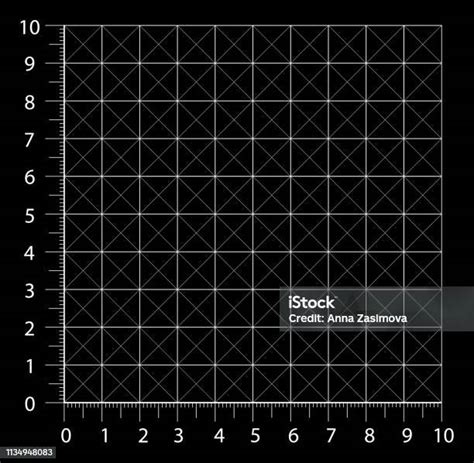 측정 된 그리드 그래프 플로팅 그리드 검정 배경에 고립 된 측정 번호 세트와 함께 코너 눈금자 벡터 그래프 종이 템플릿