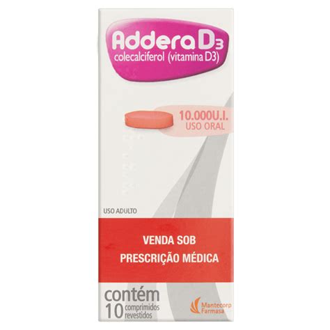 Vitamina D Addera D3 10000ui Hypera 10 Comprimidos
